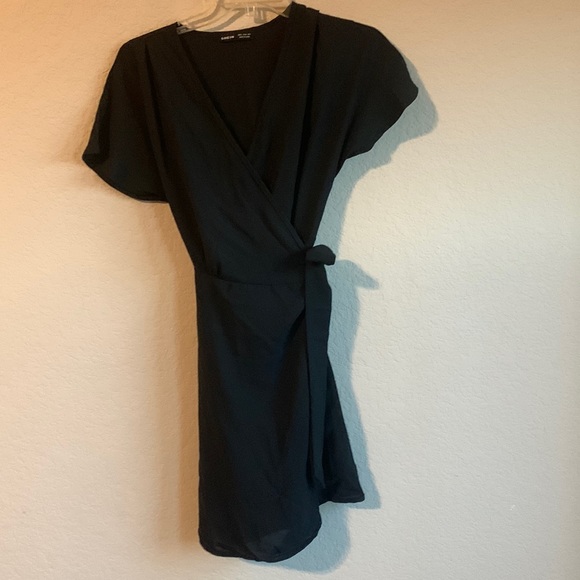 SHEIN | Dresses | Shein Womens Black Wrap Around Mini Dress | Poshmark